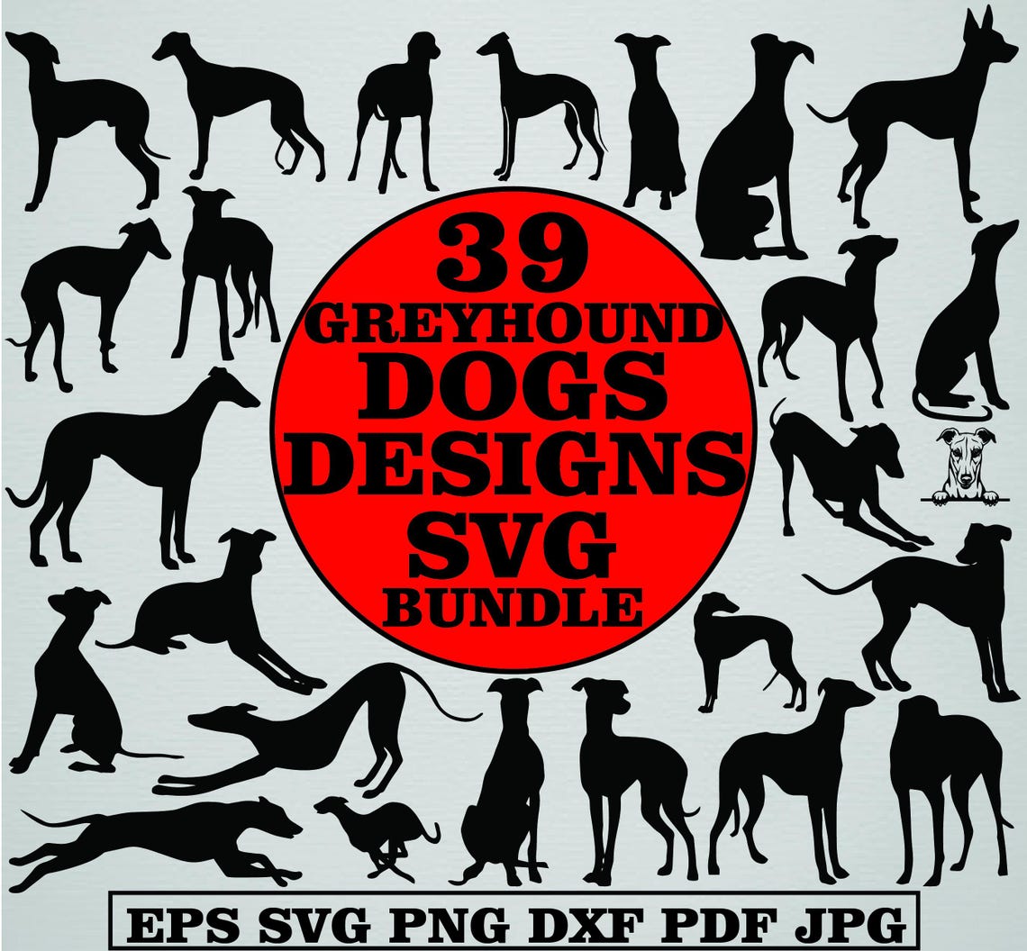 Greyhound Svg Bundle, Greyhound Dog Clipart, Race Dog Svg, Greyhound ...