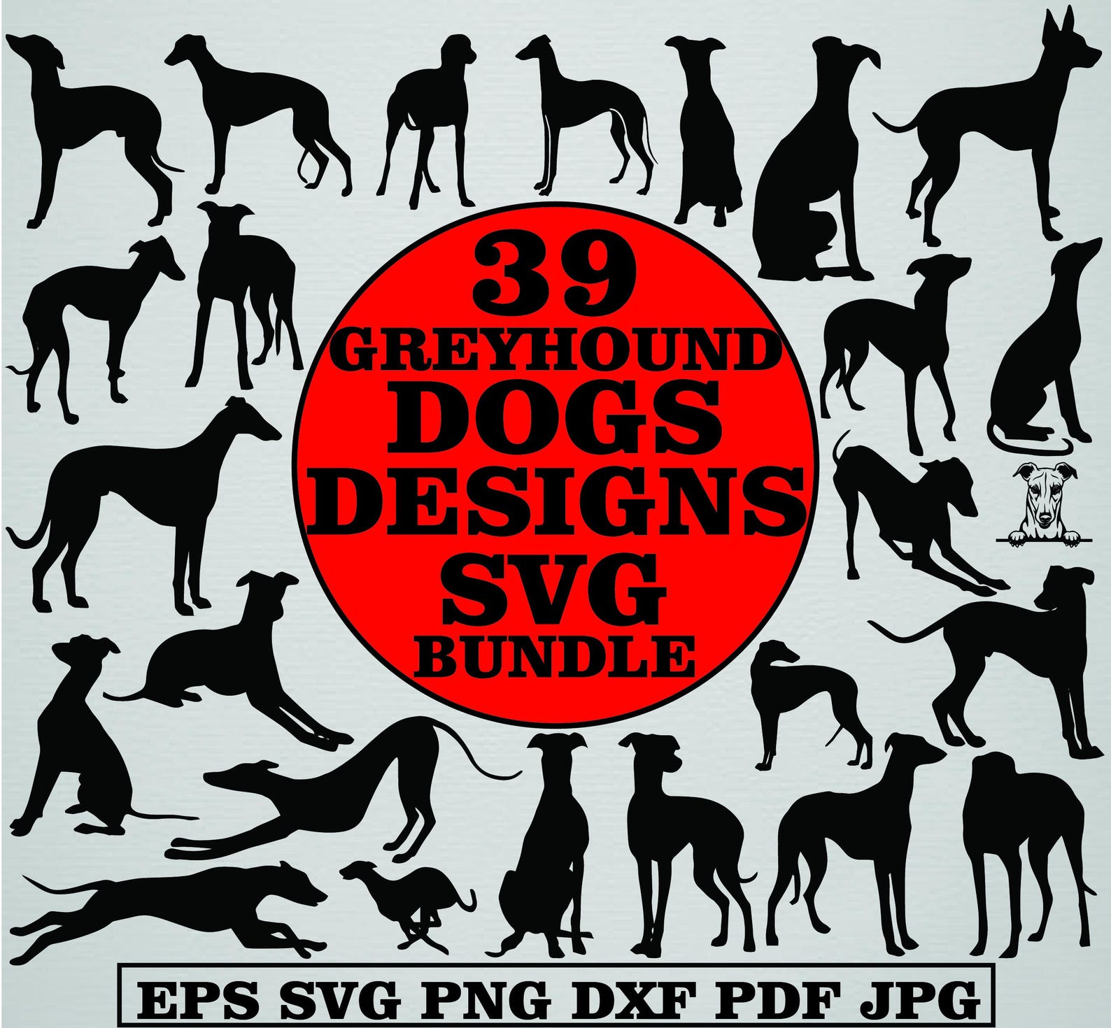 Greyhound Svg Bundle, Greyhound Dog Clipart, Race Dog Svg, Greyhound ...