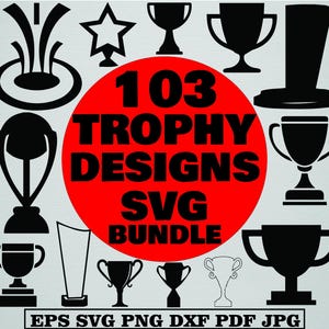 Trophy Svg Bundle, Winner Trophy Svg, Trophy Clipart, Trophy Cut Files ...