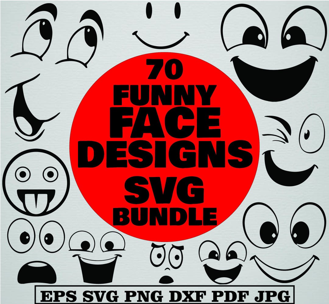 Cartoon Face Svg Bundle, Cartoon Face Clipart, Cartoon Face Cut Files ...