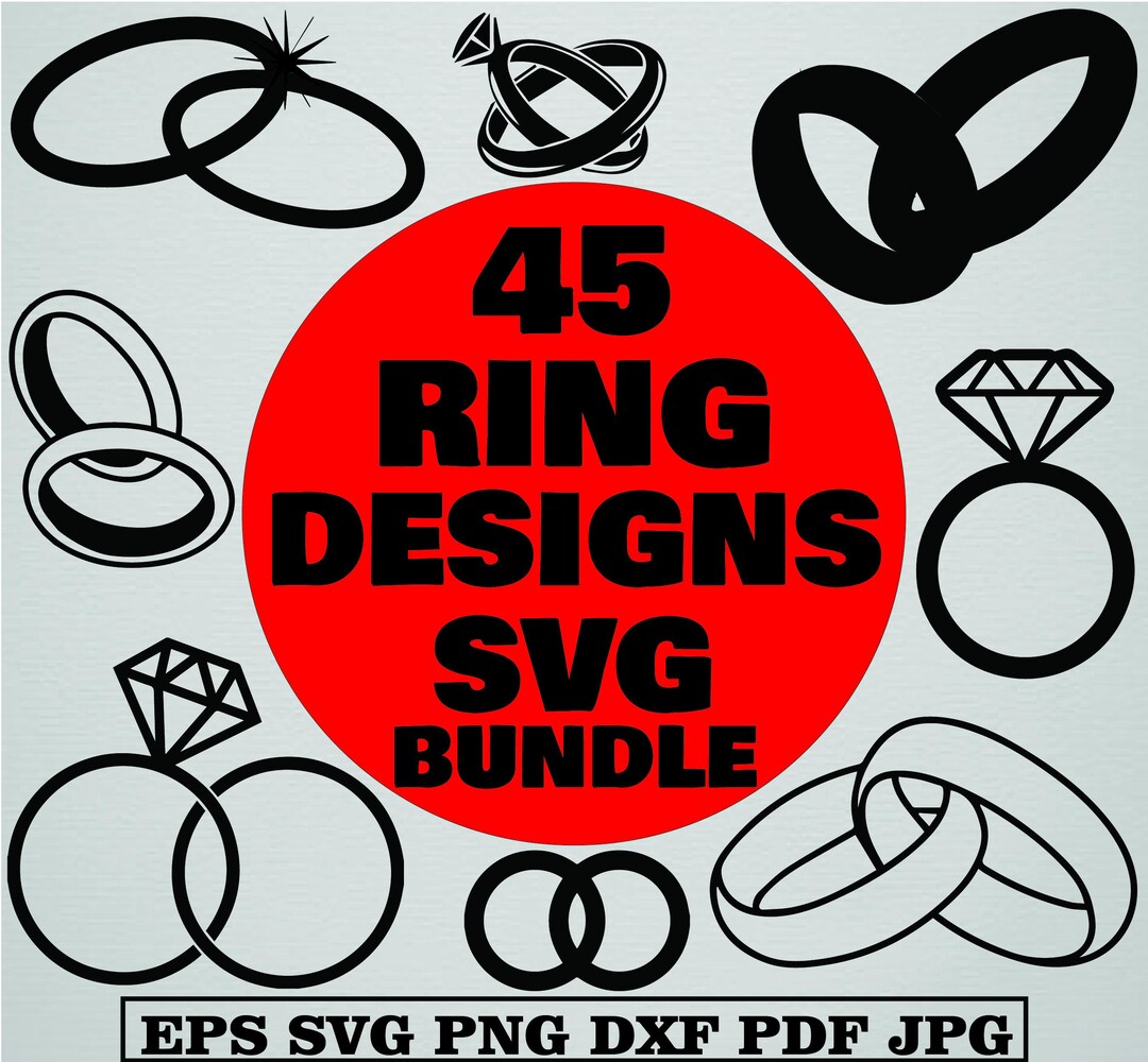 Wedding Ring Svg Bundle, Wedding Rings Clipart, Wedding Cut Files for ...