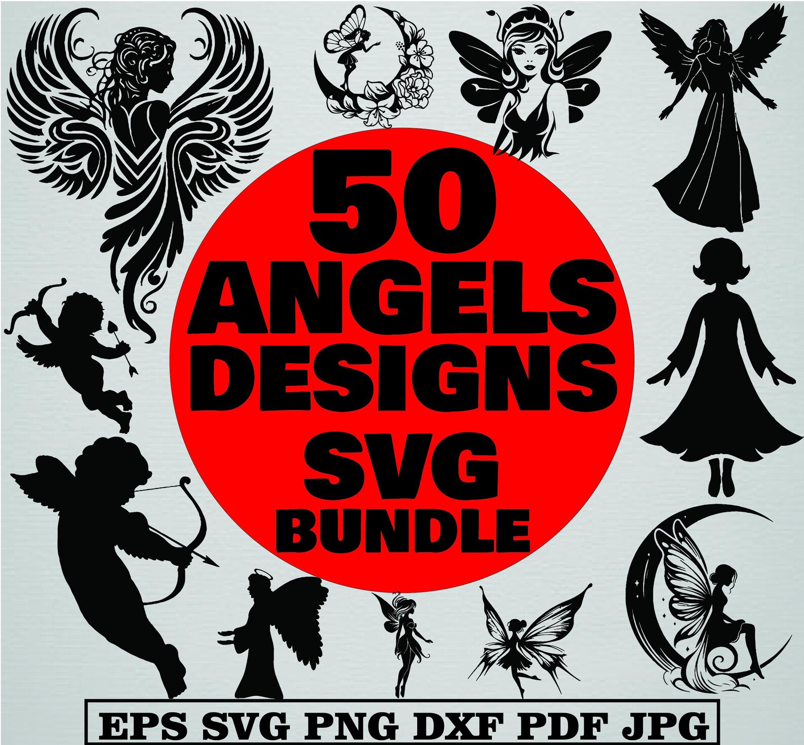Angels Bundle Svg, Christmas Angels Svg, Angles Clipart, Angels Cut ...