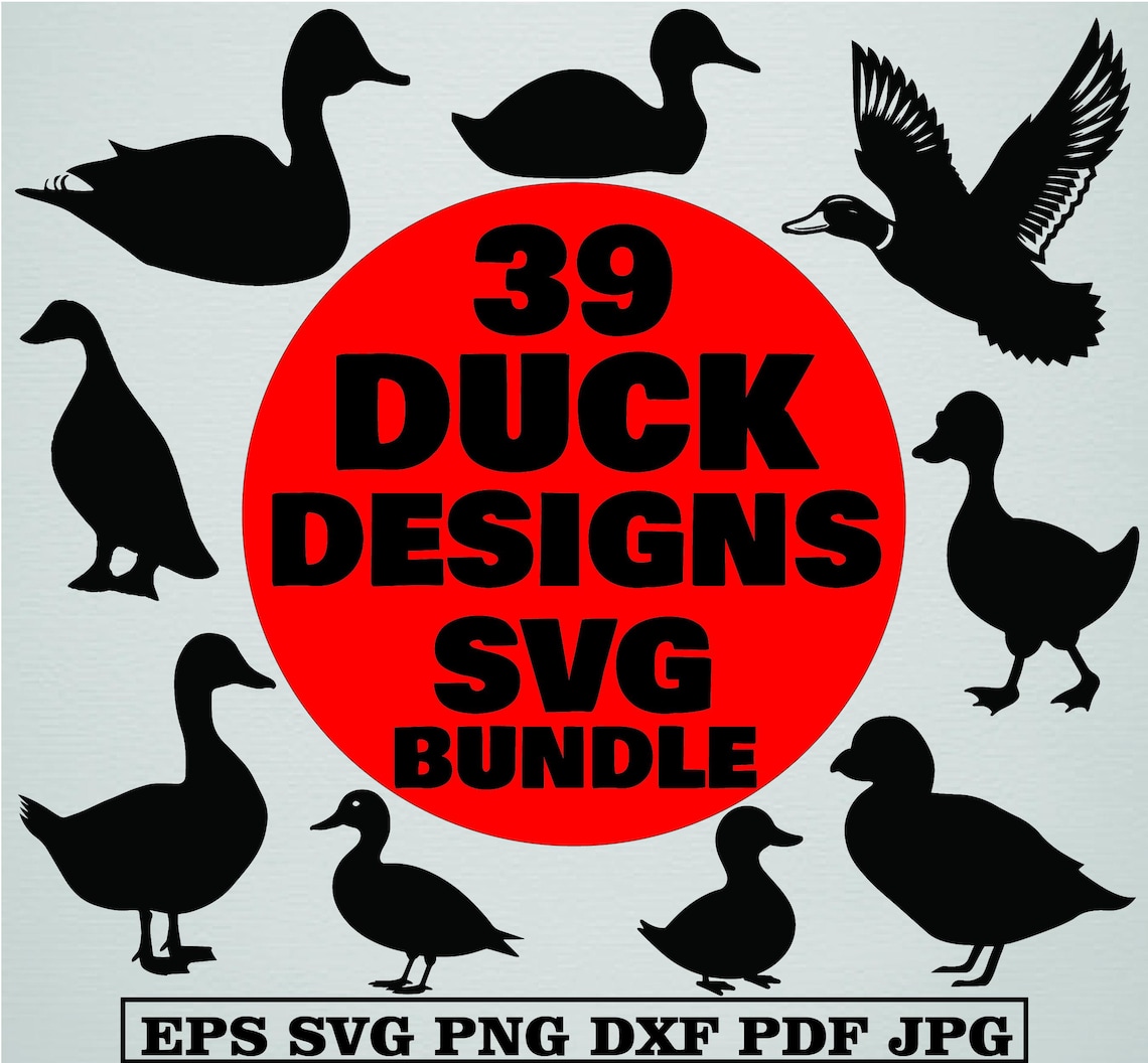 Duck Svg Bundle, Duck Silhouette, Animal Svg, Duck Cut Files for Circut ...