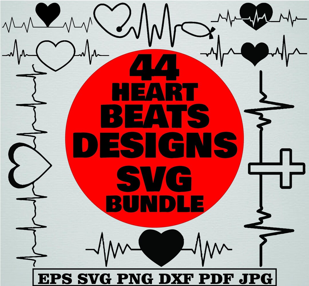 Heart Beats Svg Bundle, Heart Beats Clipart, Heart Beat Svg Cut Files ...