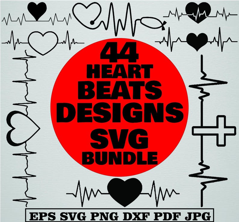 Heart Beats Svg Bundle, Heart Beats Clipart, Heart Beat Svg Cut Files ...