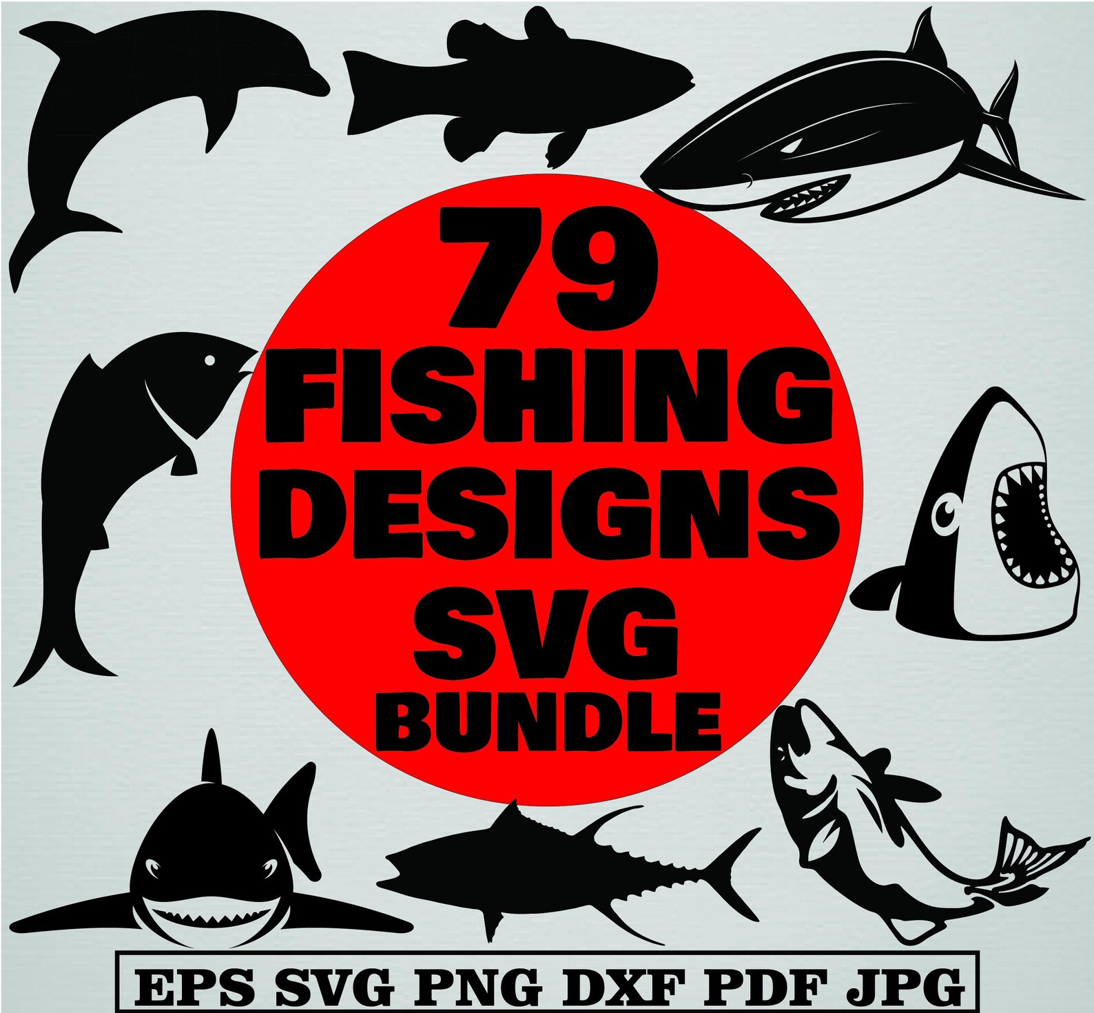 Fish Svg Bundle, Fish Clipart, Fish Cut Files for Circut, Fishing Svg ...