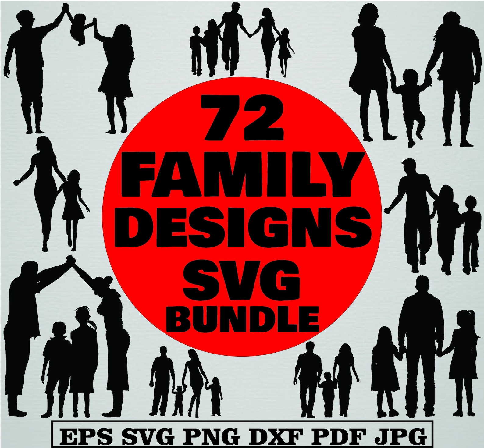 Family Svg Bundle, Family Clipart, Family Silhouette, Family Love Svg ...