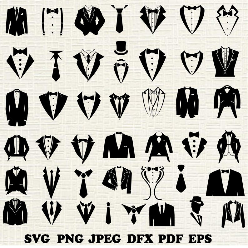 Tuxedo Svg Bundle, Tuxedo Clipart, Tuxedo Silhouette, Tuxedo Cut Files for Circut, Tuxedo Png ...