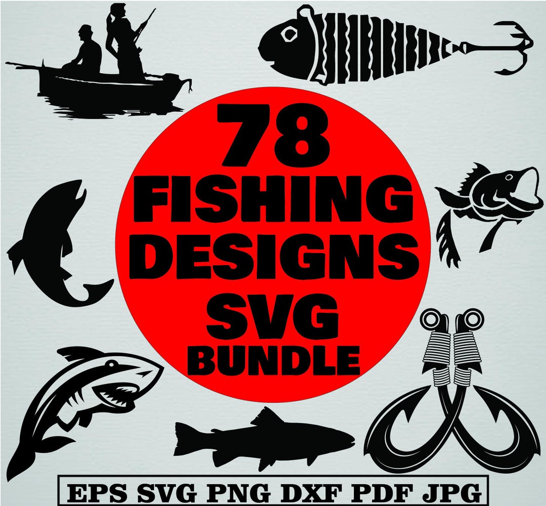 Fishing Svg Bundle, Fish Clipart, Fish Cut Files for Circut, Fish ...