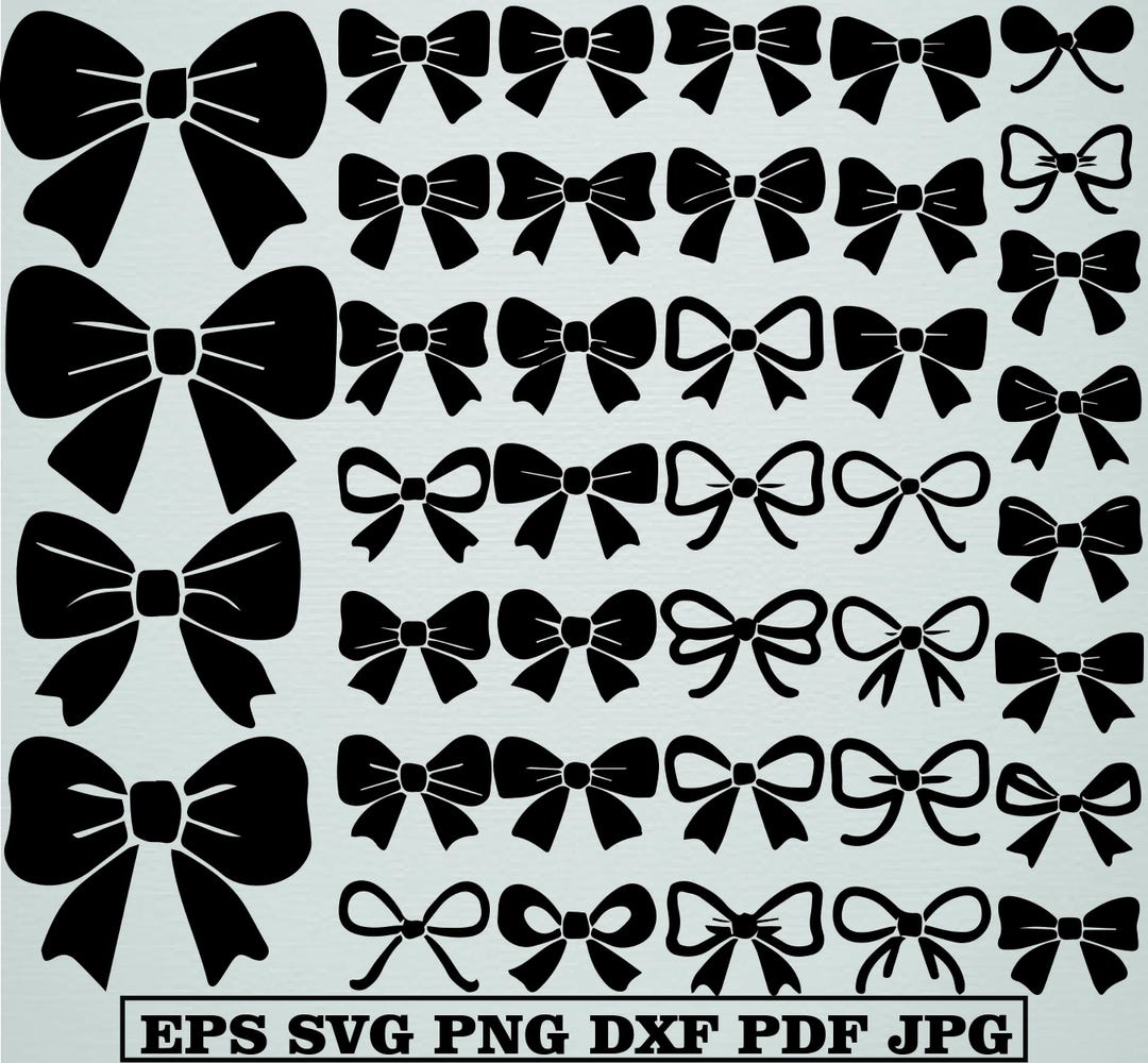 Bows Svg Bundle, Bows Clipart, Bows Cut Files for Circut, Ribbon Bow ...