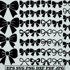 Bows Svg Bundle, Bows Clipart, Bows Cut Files for Circut, Ribbon Bow ...