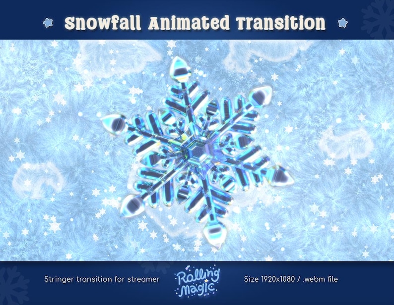 Snowflake Animated Transition: Christmas Stream Overlay (webm File) - Etsy