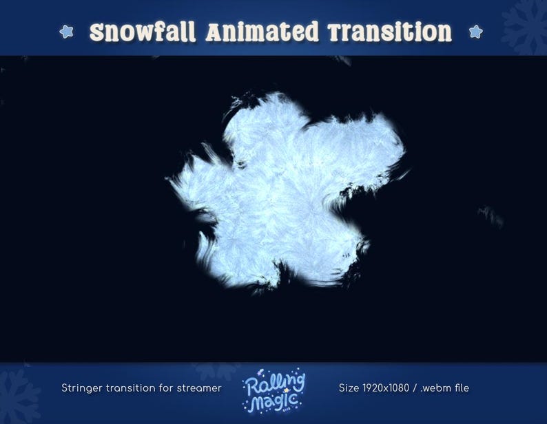 Snowflake Animated Transition: Christmas Stream Overlay (webm File) - Etsy