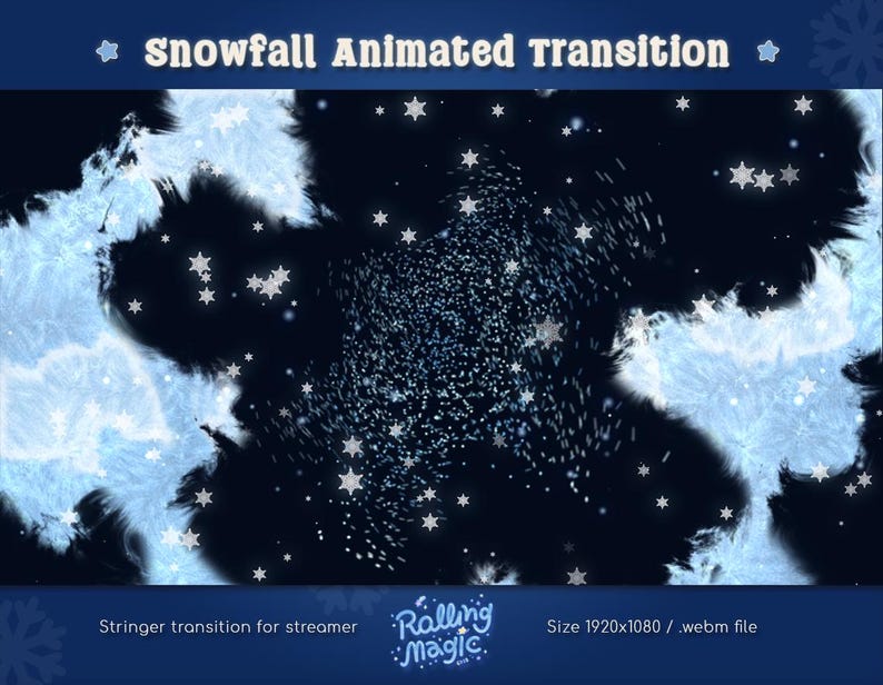 Snowflake Animated Transition: Christmas Stream Overlay (webm File) - Etsy