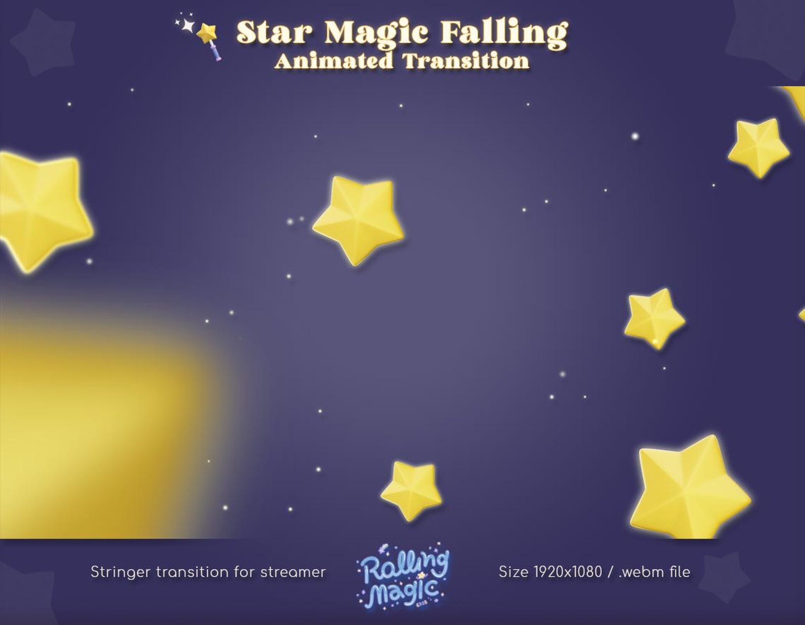 Falling Star Animated Transition: Twitch Stream Overlay (webm File) - Etsy