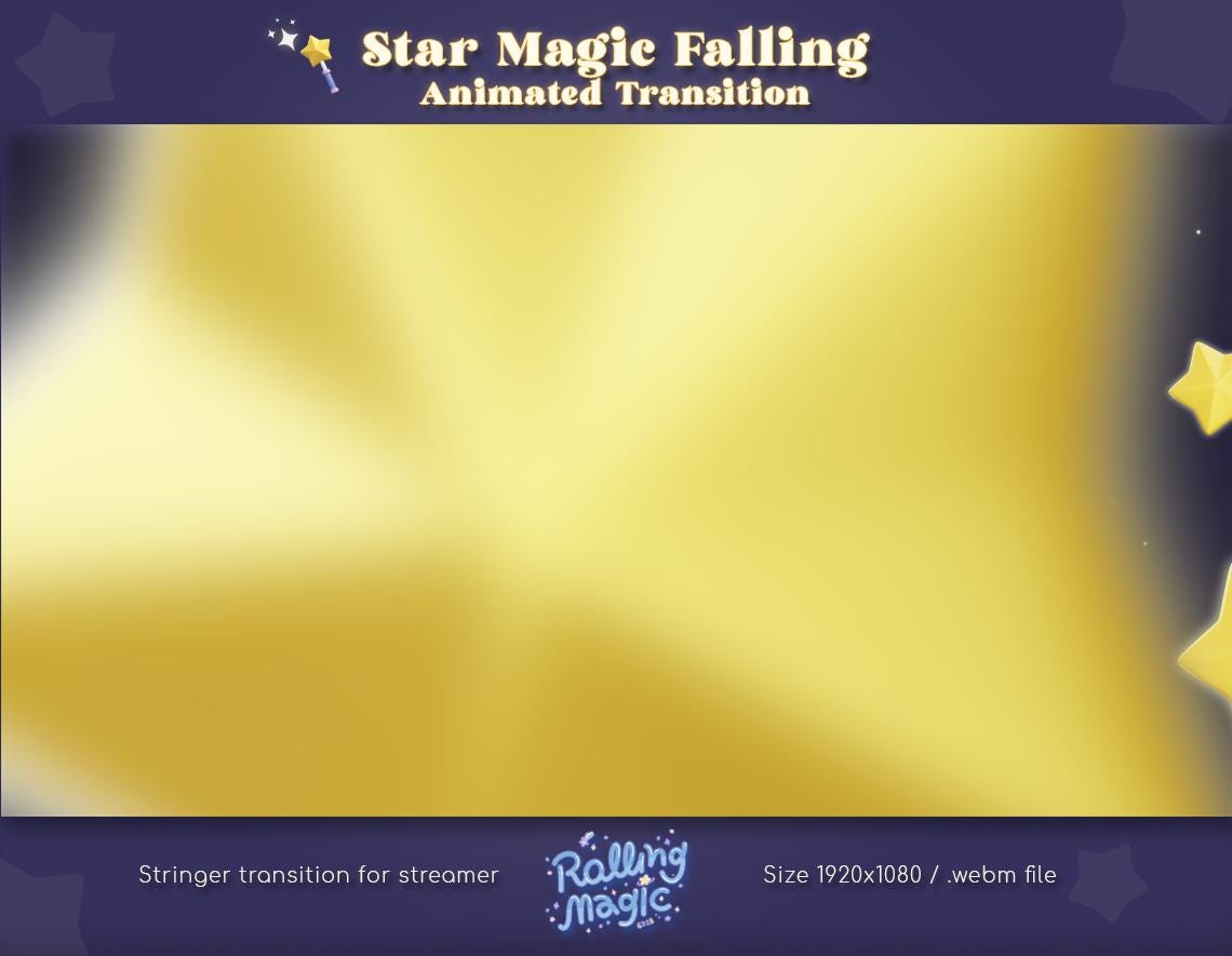 Falling Star Animated Transition: Twitch Stream Overlay (webm File) - Etsy
