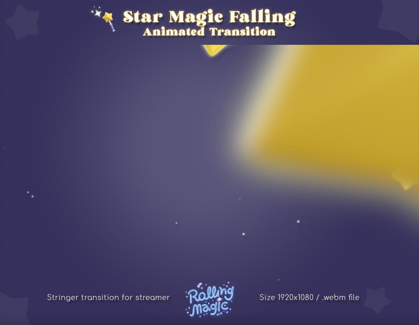 Falling Star Animated Transition: Twitch Stream Overlay (webm File) - Etsy