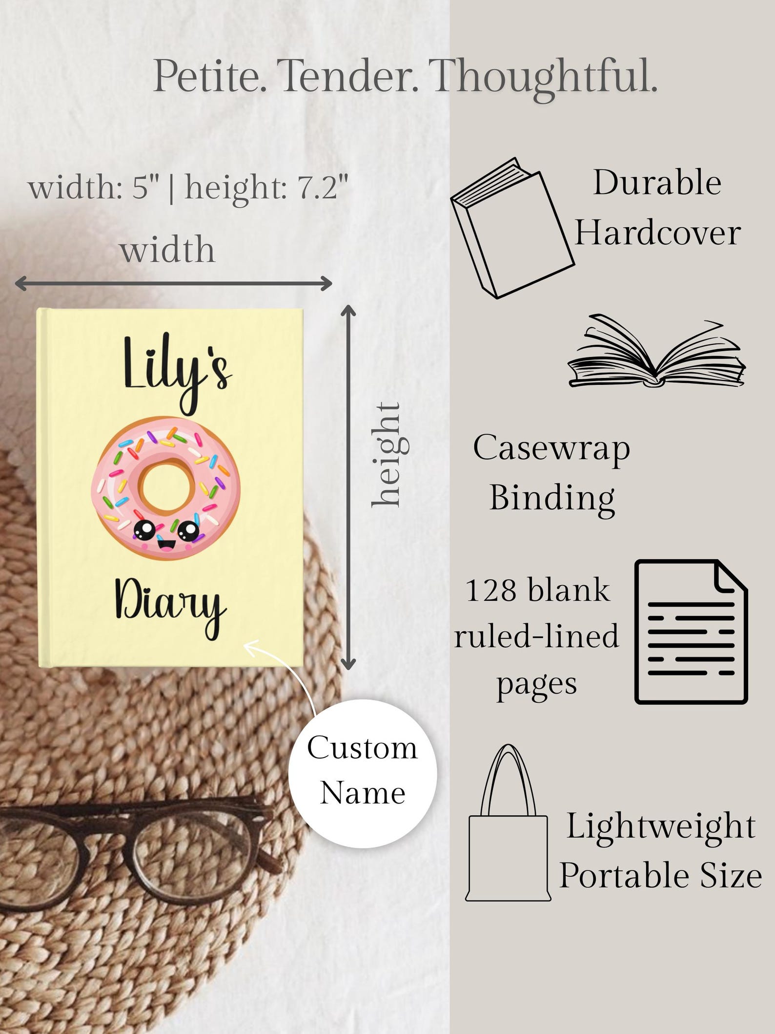 Personalized Tween Girl Journal, Kawaii Diary, Christmas Gift Under 25 ...