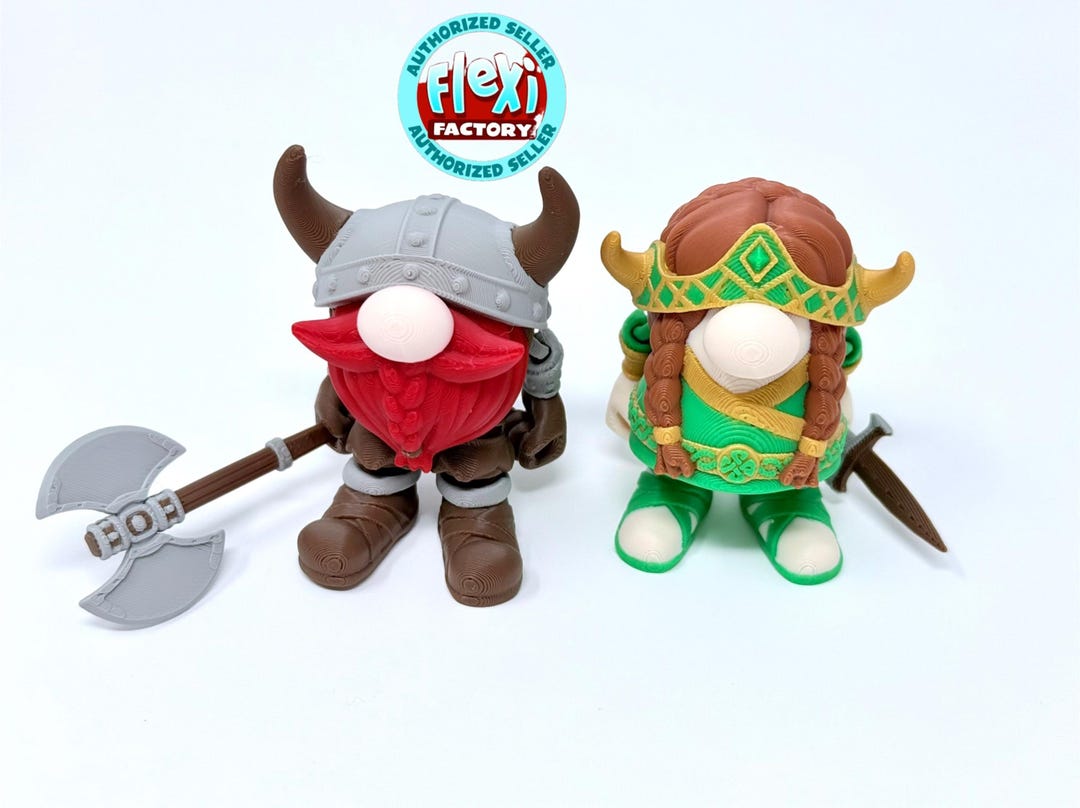 Larsco's Flexis Viking Scandinavian Gnome Articulating Toy Weapons Gift ...
