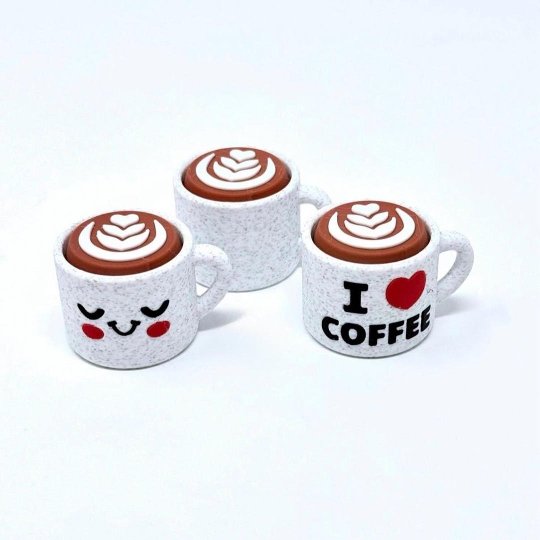 Marble Coffee Cup Sensory Fidget Clicker, I Love Coffee, Happy Face ...