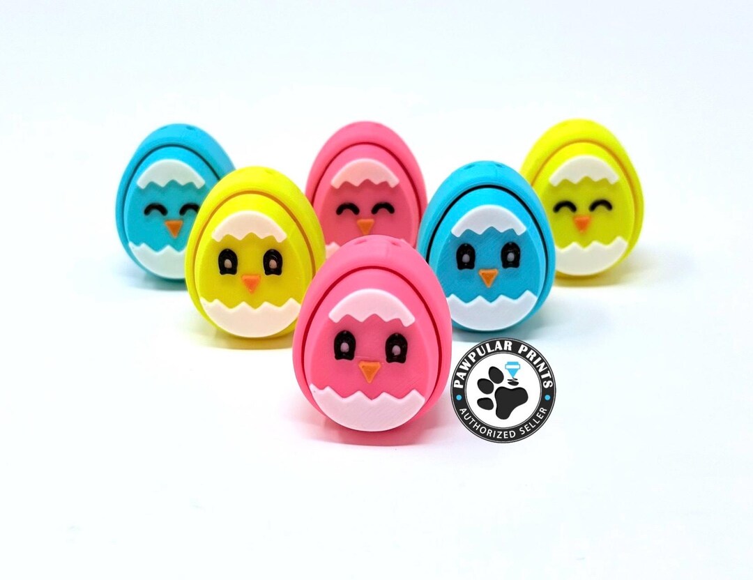 3D Printed Baby Chick Egg Clicker | Easter | With or Without Keychain ...