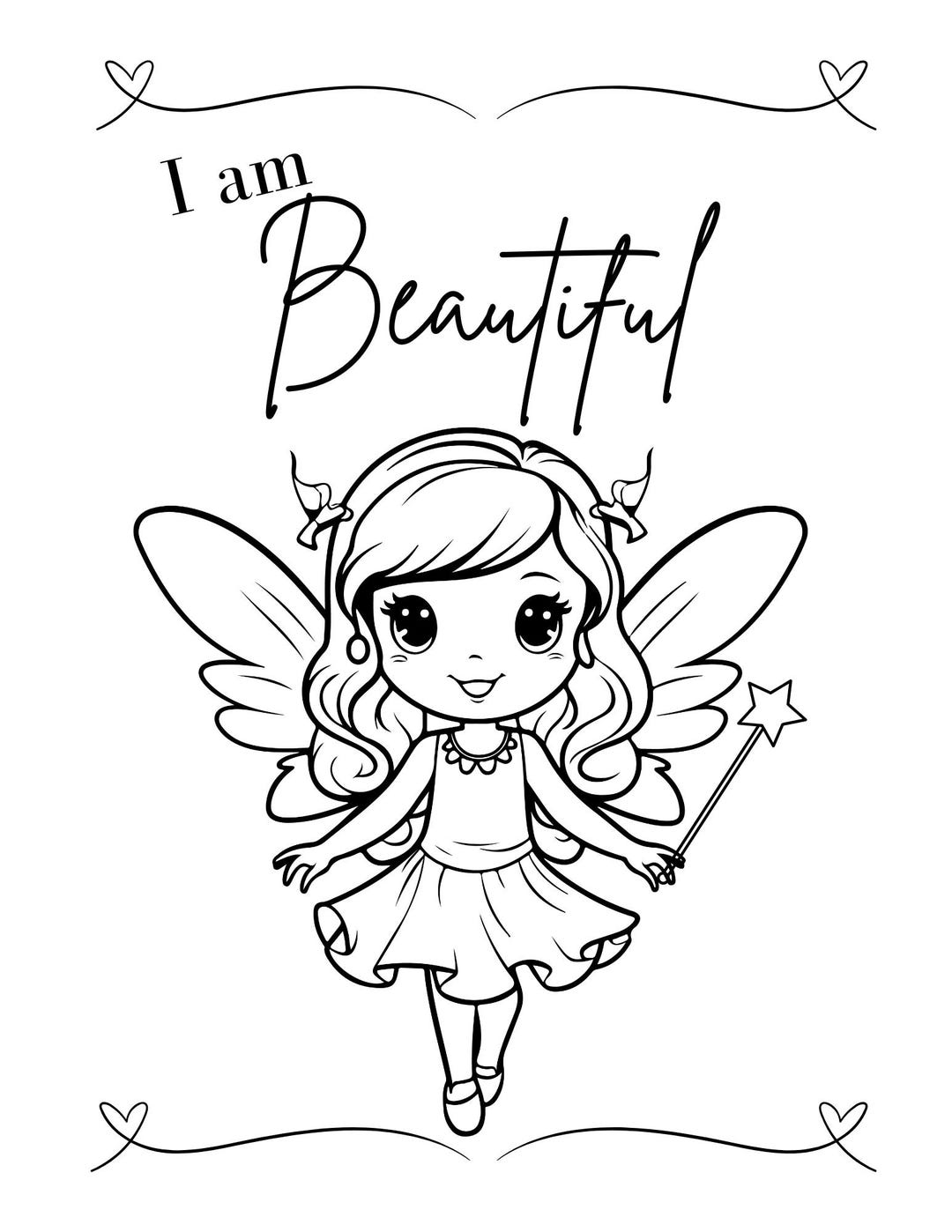 Positive Affirmations Fairy Coloring Book/sheets - Etsy