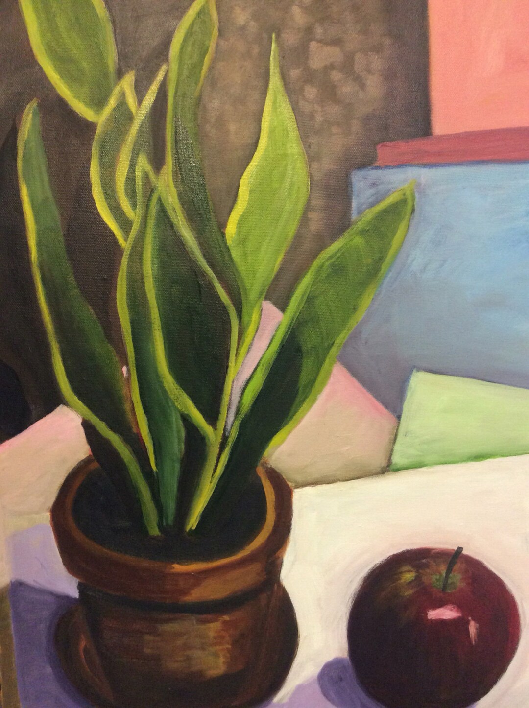 Still Life With Apple Oil Painting by Cathi Isza - Etsy