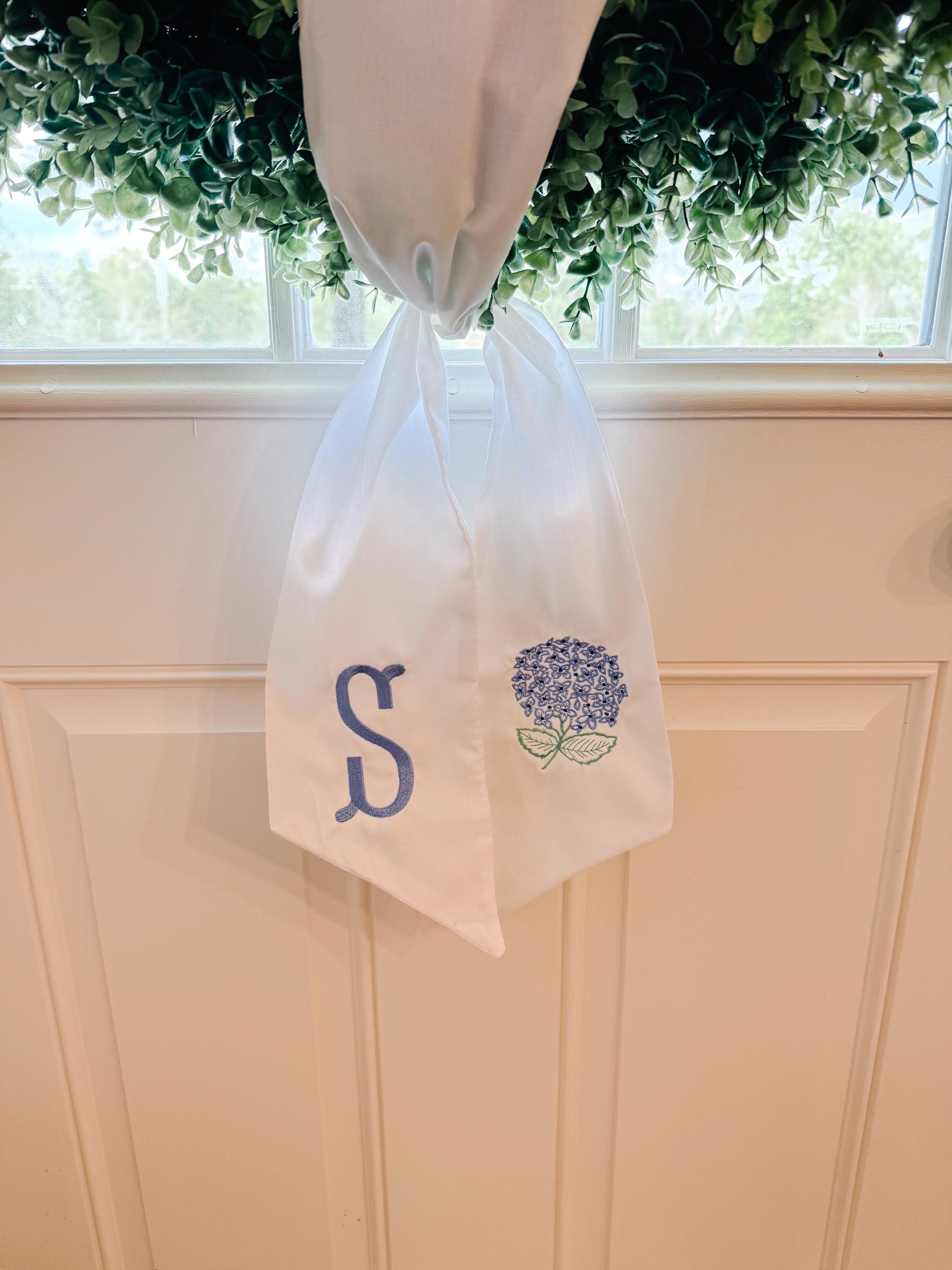 Hydrangea Embroidered Wreath Sash - Etsy