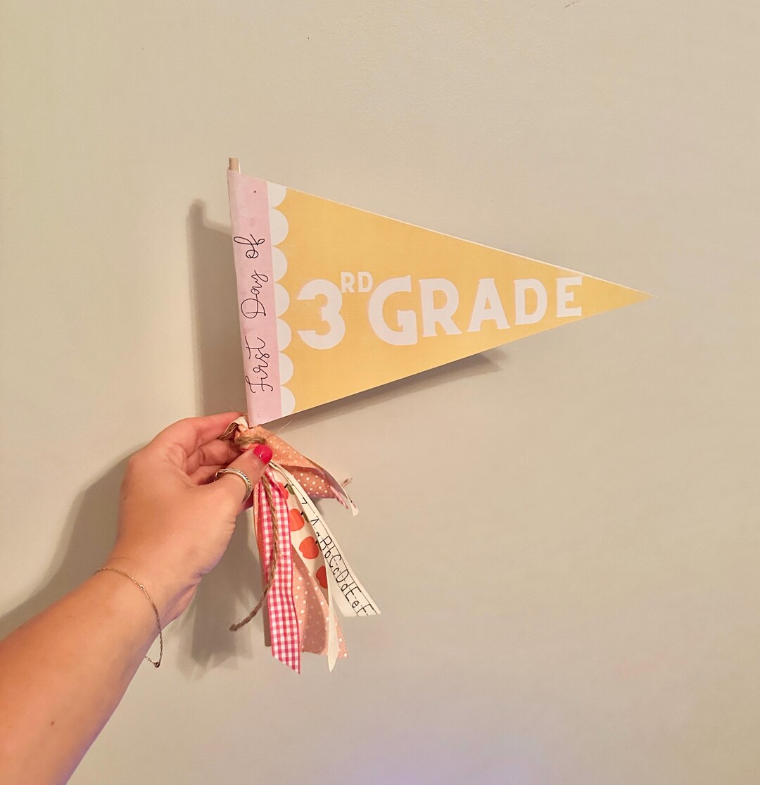 First & Last Day of School Pennant Flags: Pre-k - 12th Grade (PDF ...