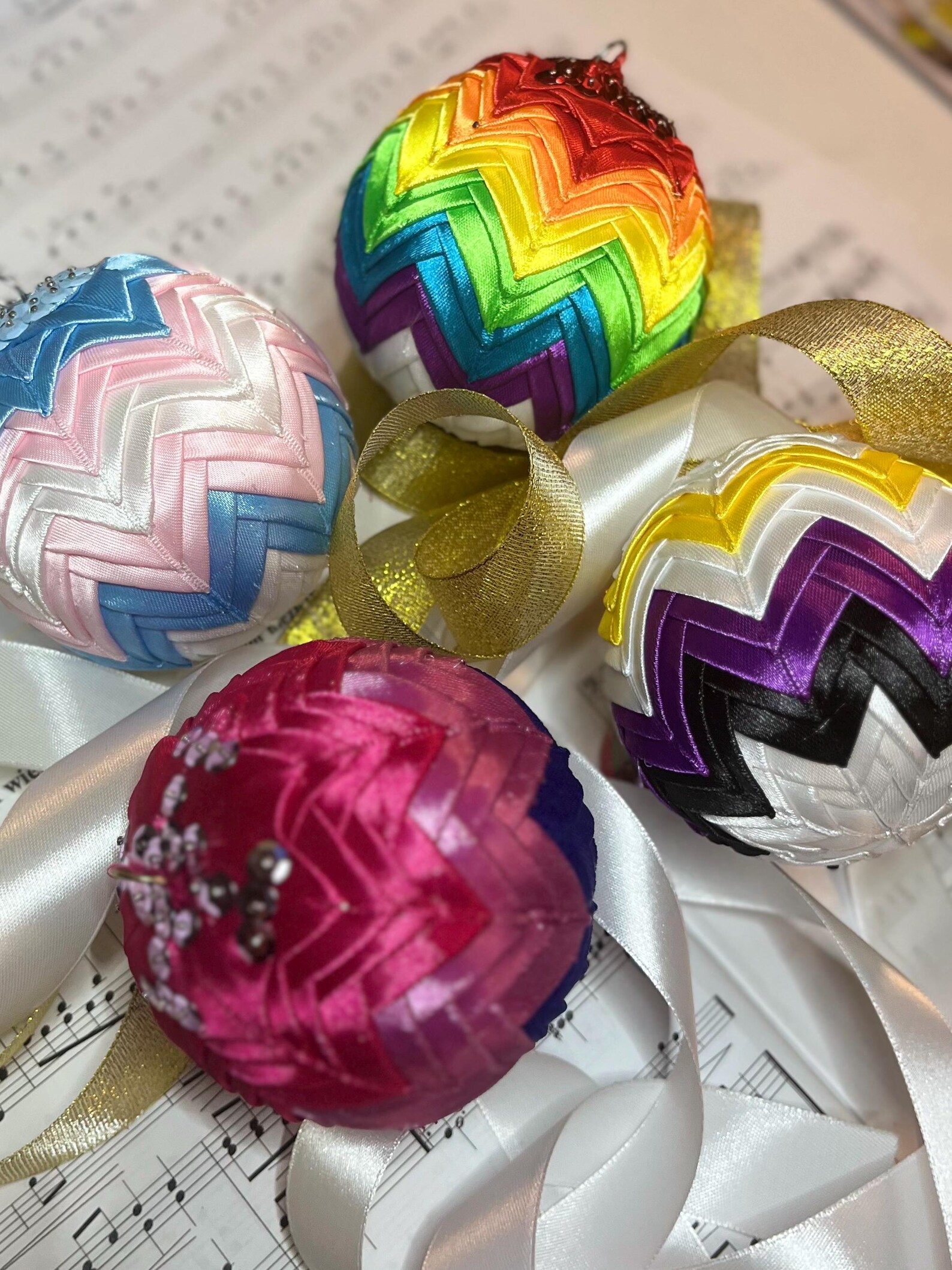 Pride & Shine Collection Handmade LGBTQ Ribbon Christmas Baubles - Etsy