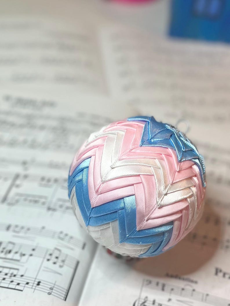 Pride & Shine Collection – Handmade LGBTQ+ Ribbon Christmas Baubles - Etsy