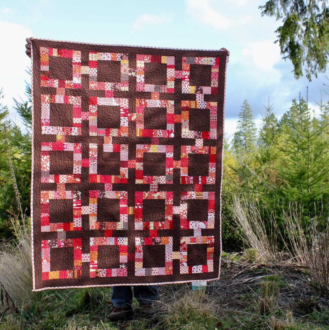 Quilt Pattern || Connected Squares PDF Quilt Pattern || Mid-century ...
