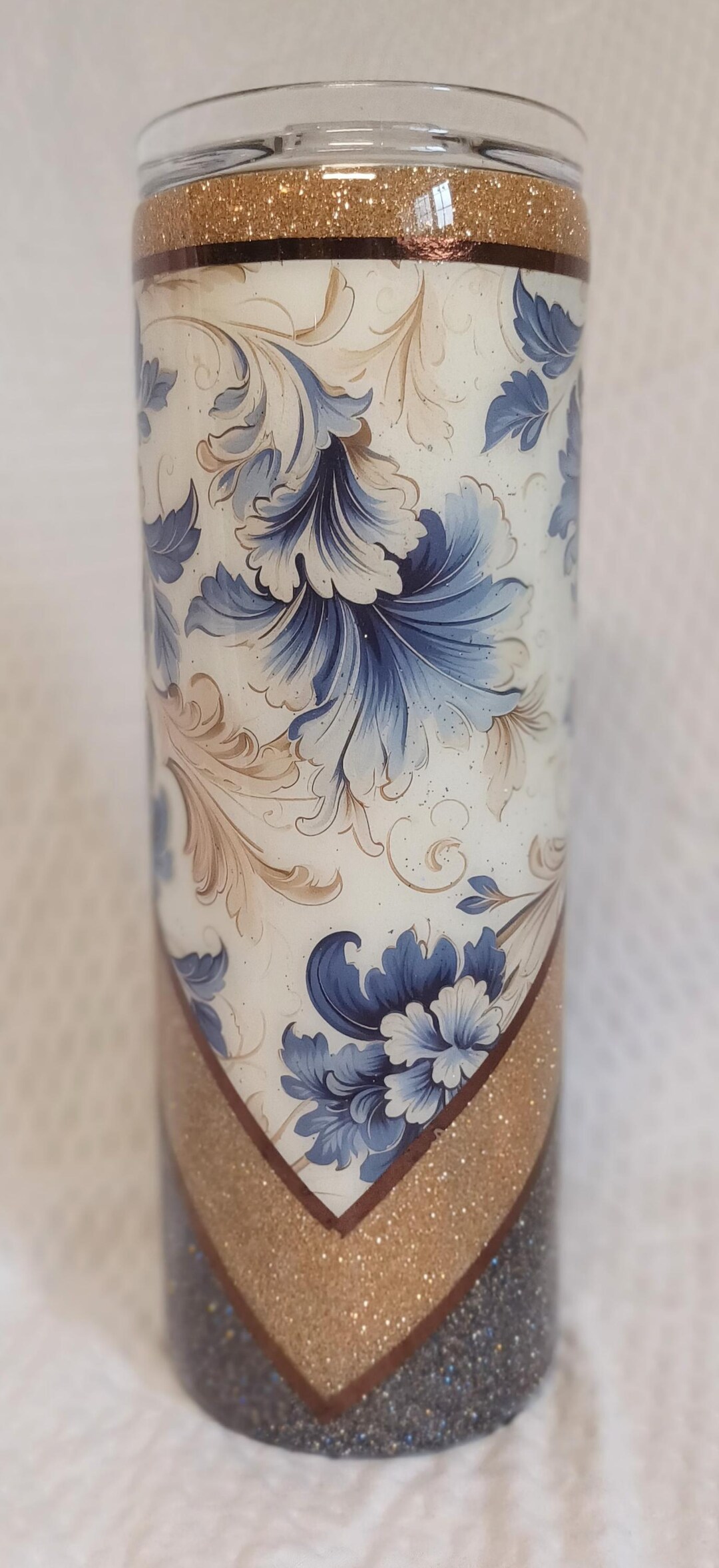 Blue Demask V Split 20 Oz Stainless Steel Tumbler - Etsy