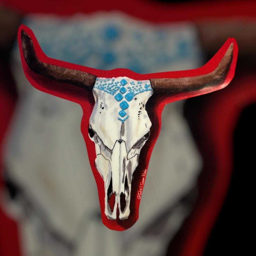 Bull Skull Stickers - Etsy