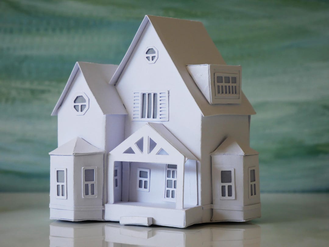 A Cozy Little Home - DIY Pre-cut Putz House Kit - Crafty Christmas ...