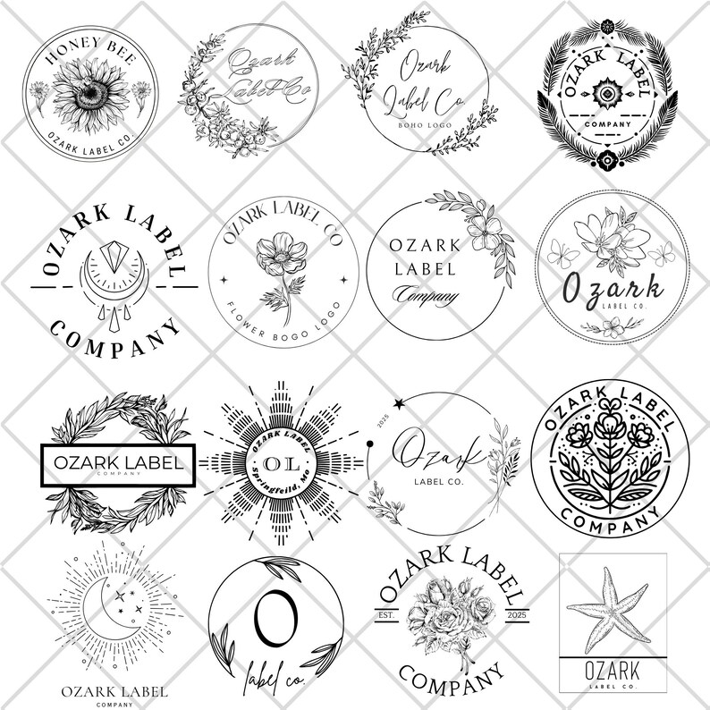 BOHO Logo 50 Templates Bundle - Editable Unique Logo Designs Digital ...