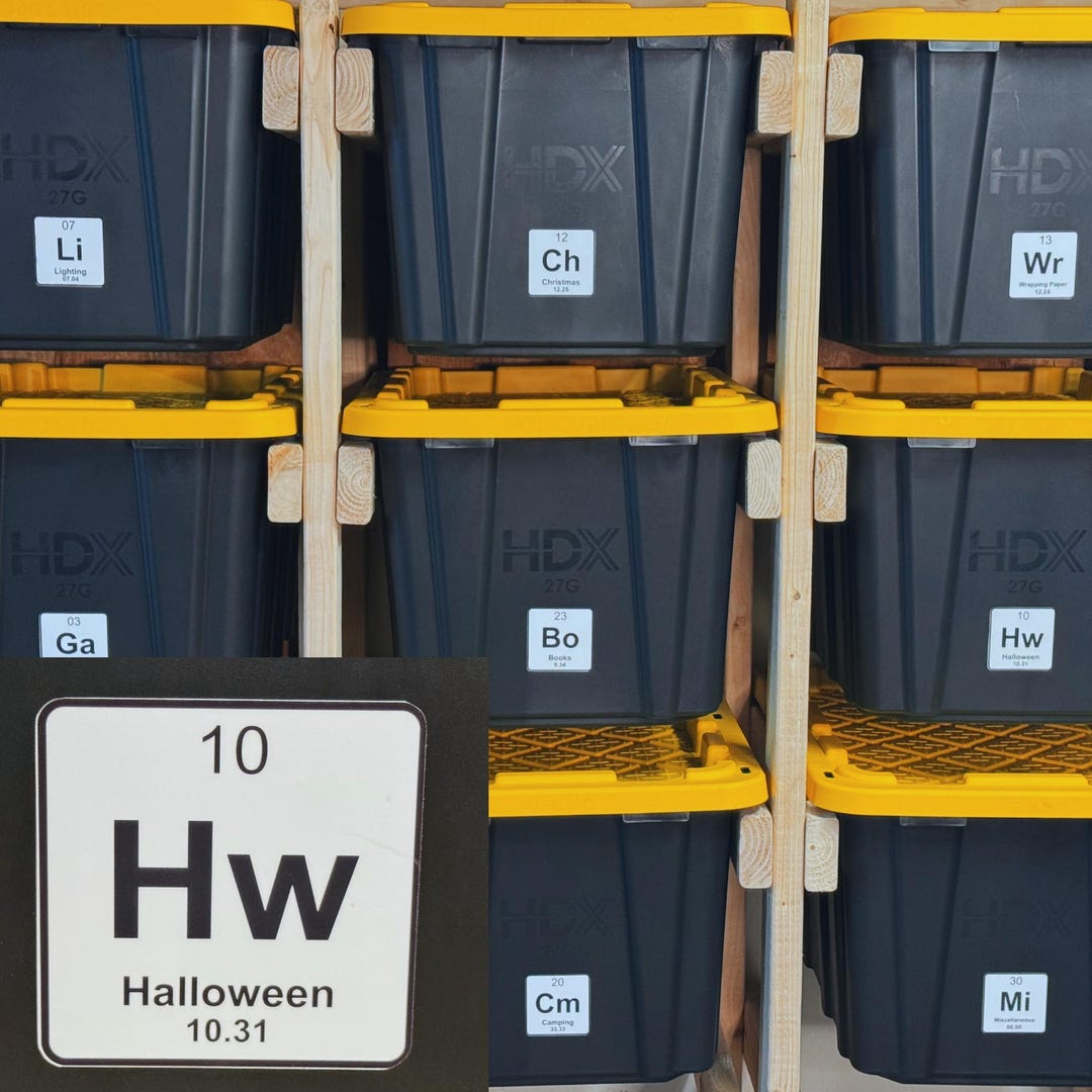 Storage Tote Labels for Home, Garage, or Classroom | Periodic Table ...