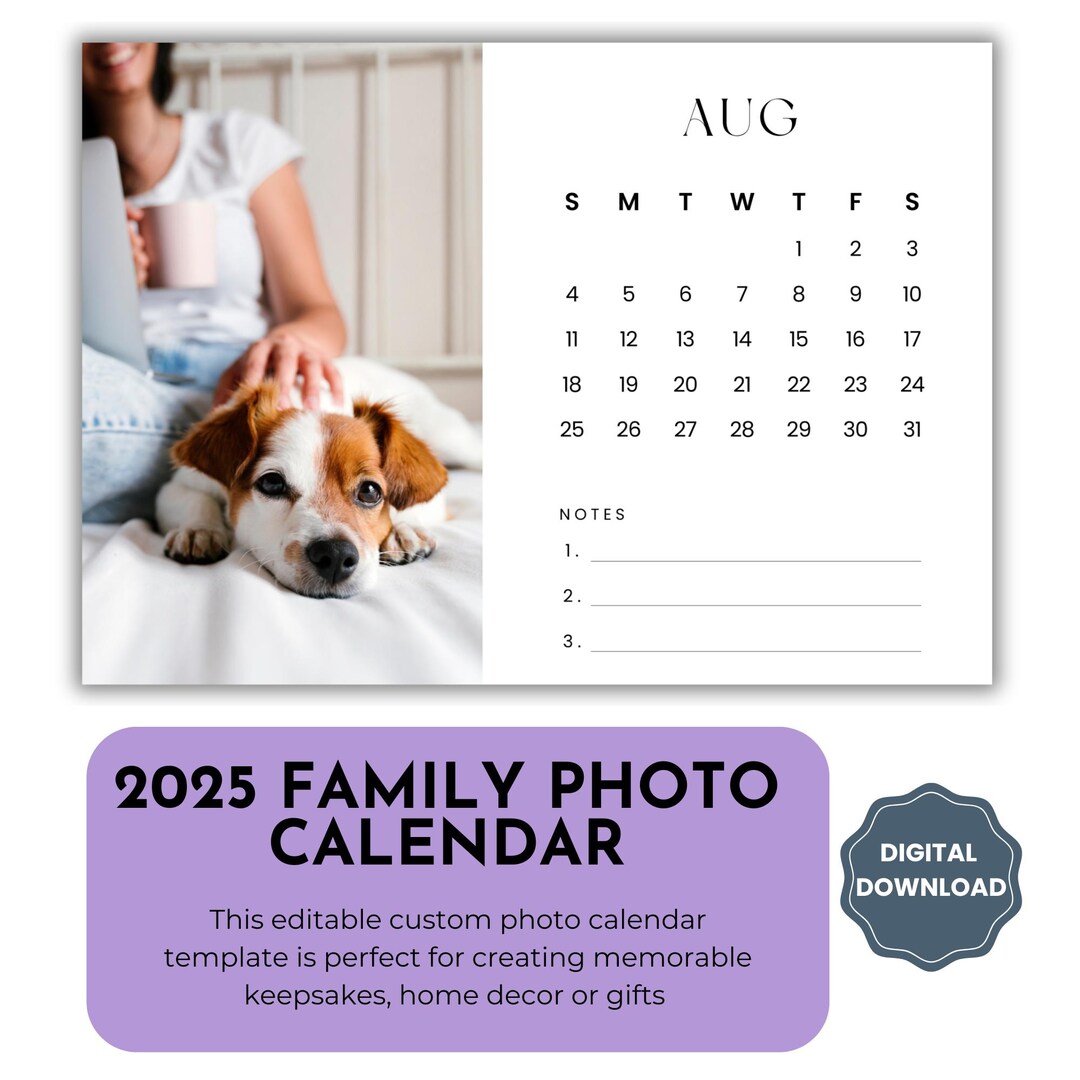 2025 Family Photo Album Calendar Desk Calendar Canva Editable ...