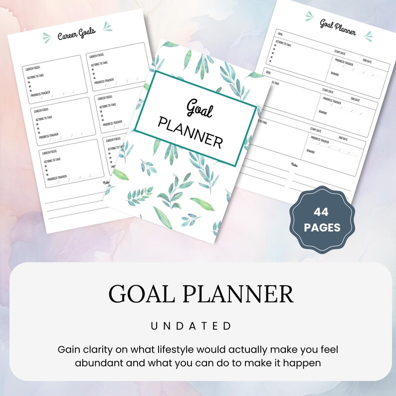 Printable Goal Planner Kit: SMART Goal Setting, Habit Tracker (digital ...