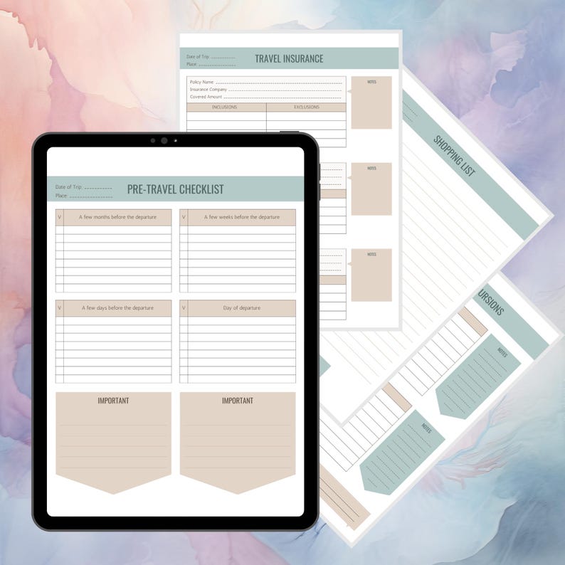 40-page Travel Planner, Trip Itinerary, A4 US Letter (PDF) - Etsy