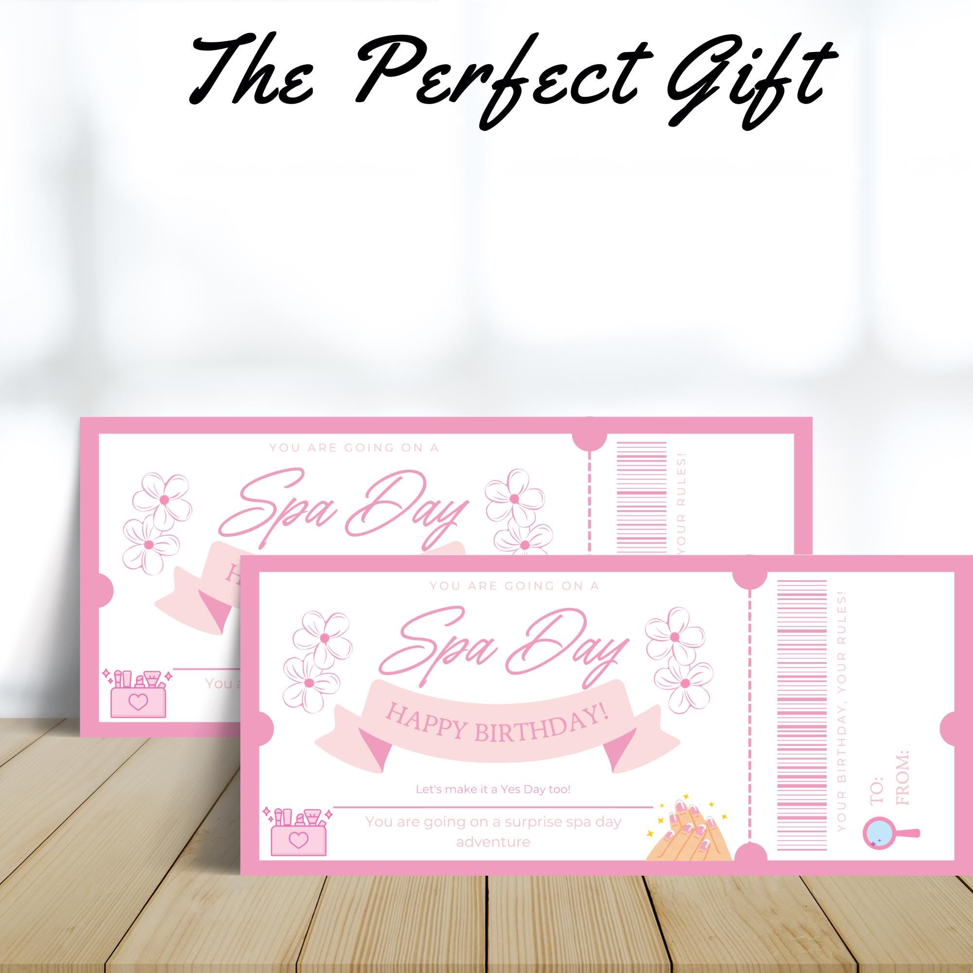 Editable Spa Day Voucher – Spa Day Ticket, Invite, and Coupon for ...