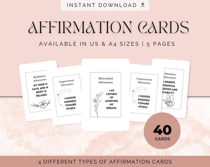 Affirmation Cards for Girls, Printable Affirmation Cards, Self Love ...