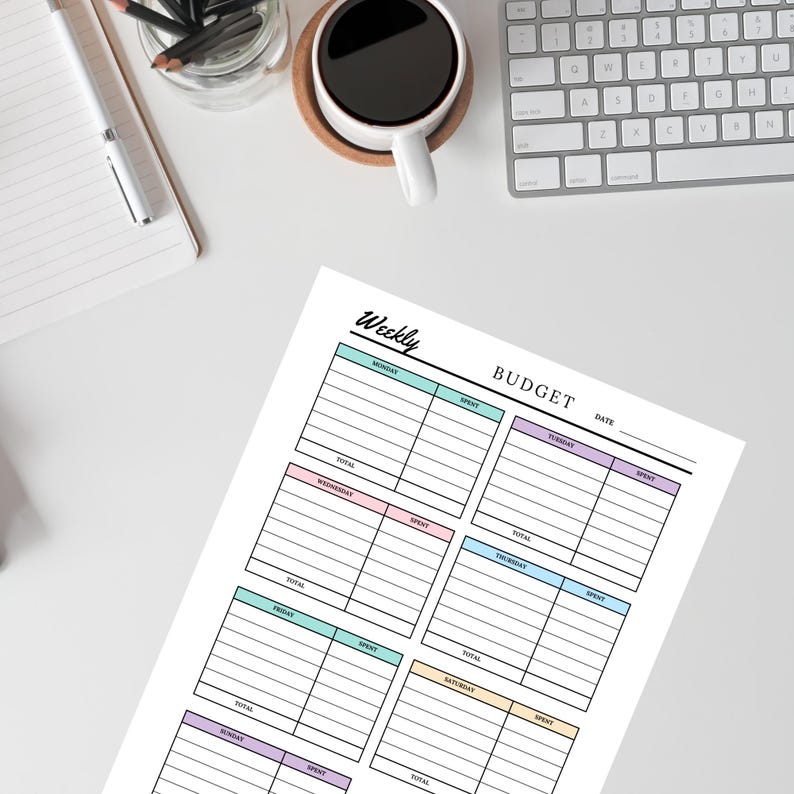 Simple Weekly Budget Tracker - Printable Download - A4, A5, A6, US ...