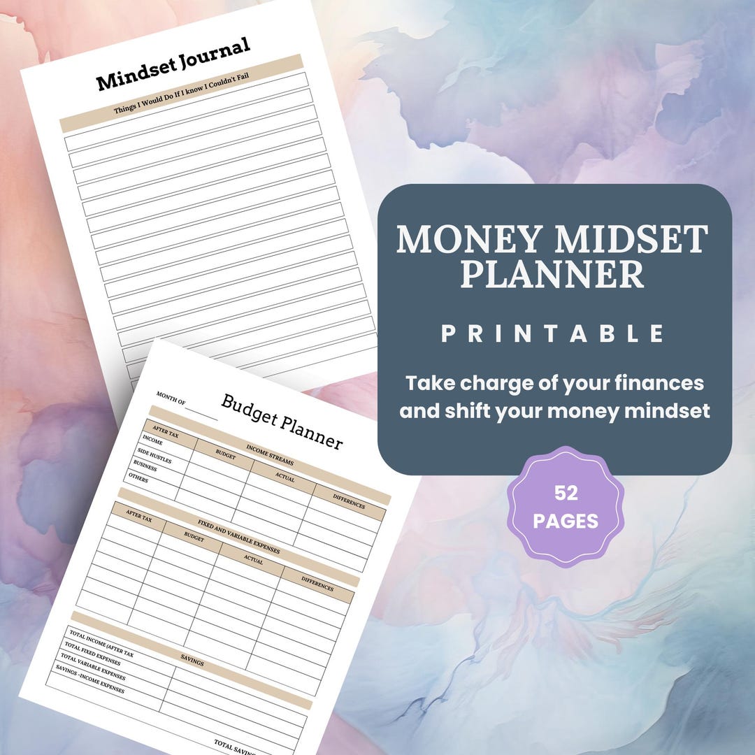 Planner Money Mindset Budget Tracker Expense Tracker Savings Tracker ...