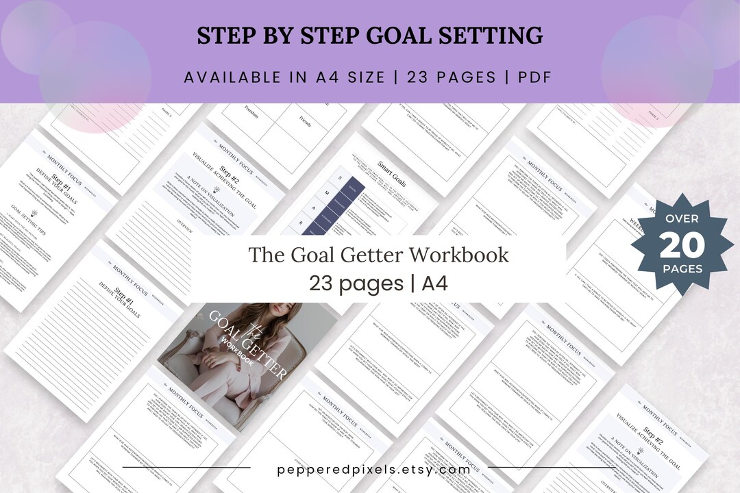 Goal Setting Planner, Goal Setting Workbook for Women, Step-by-step ...
