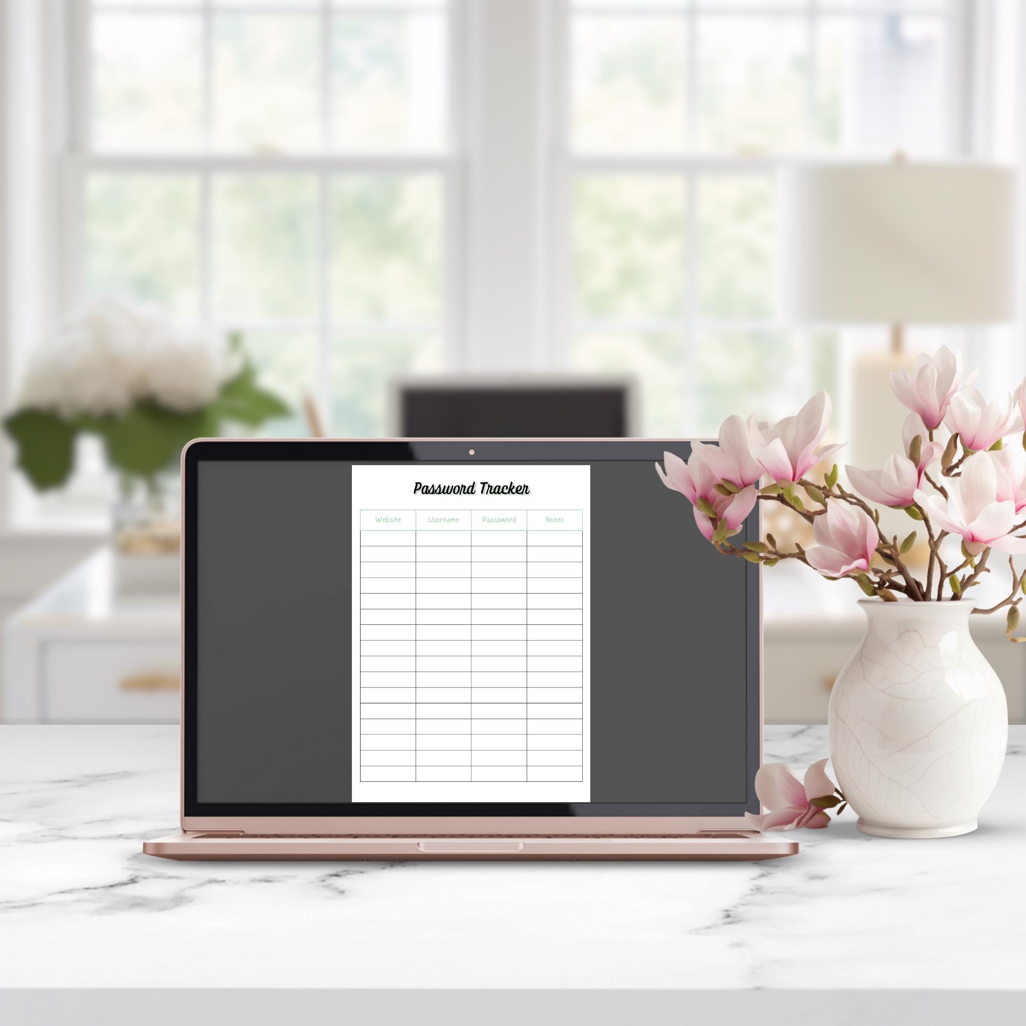 Password Tracker Printable & Fillable, Password Keeper, Password ...