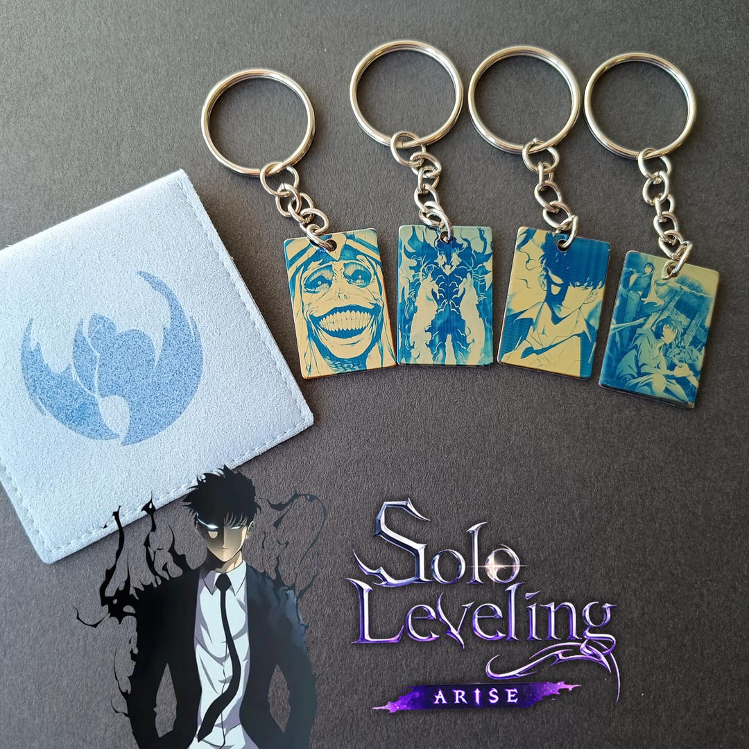 Solo Leveling Keychain, Engraved Anime Metal Tag, Sung Jin-woo Fan Gift ...