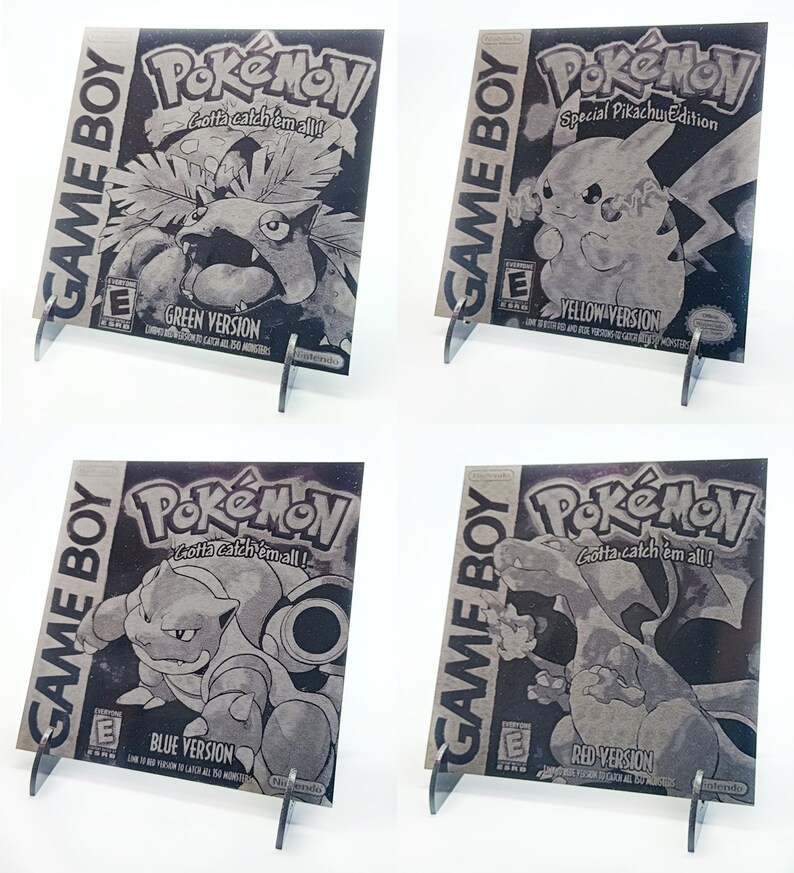 Pokémon Engraved Acrylic Gameboy Art, Retro Gaming Desk Decor - Etsy UK