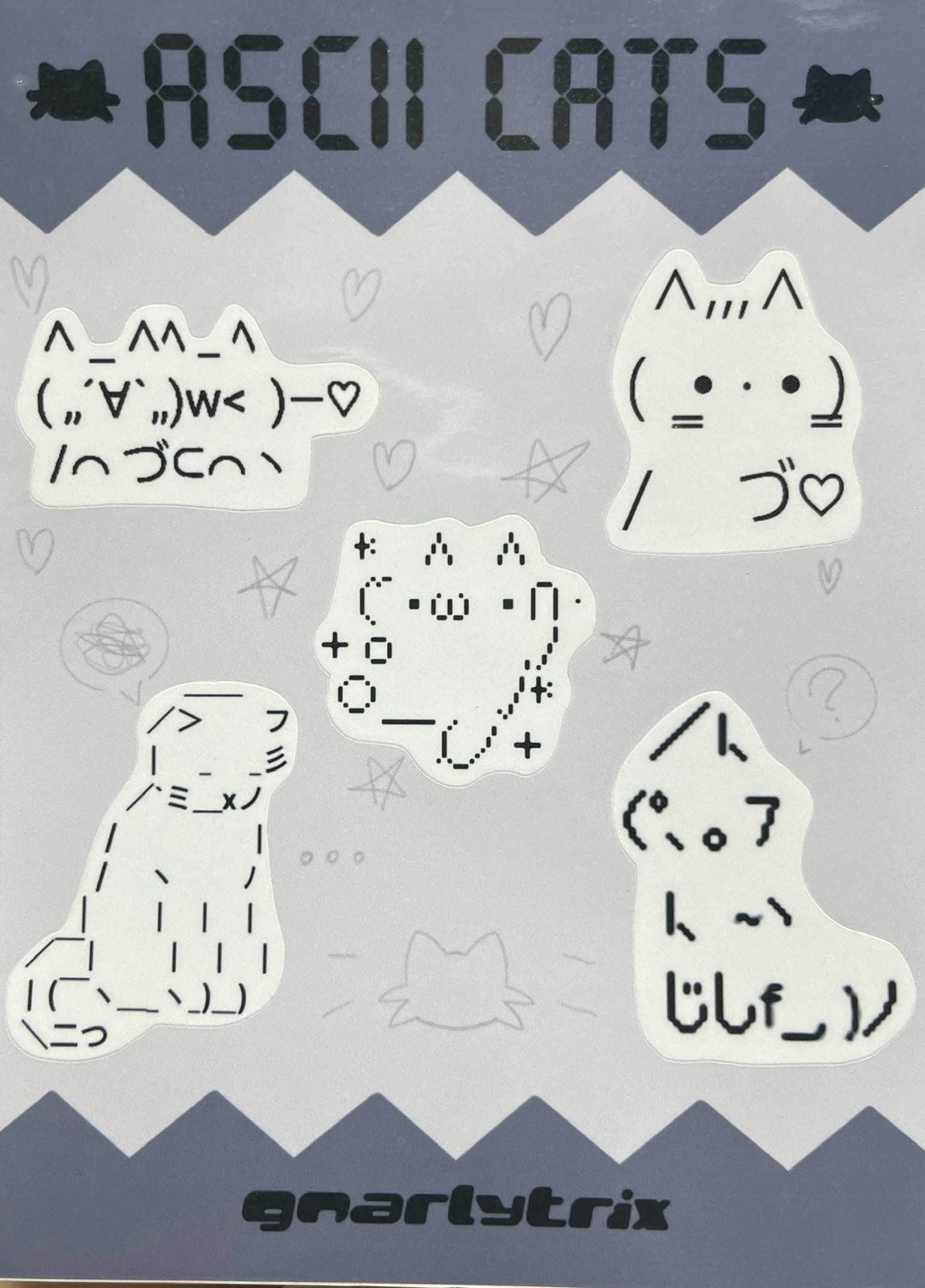 ASCII Cats Sticker Sheet - Etsy