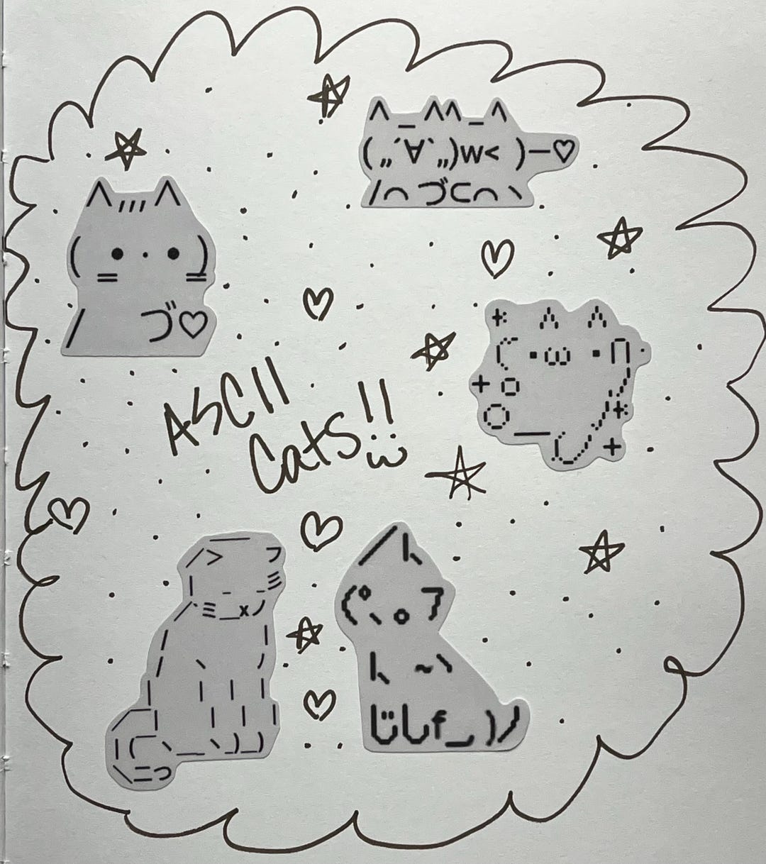 ASCII Cat Sticker Sheet - Etsy